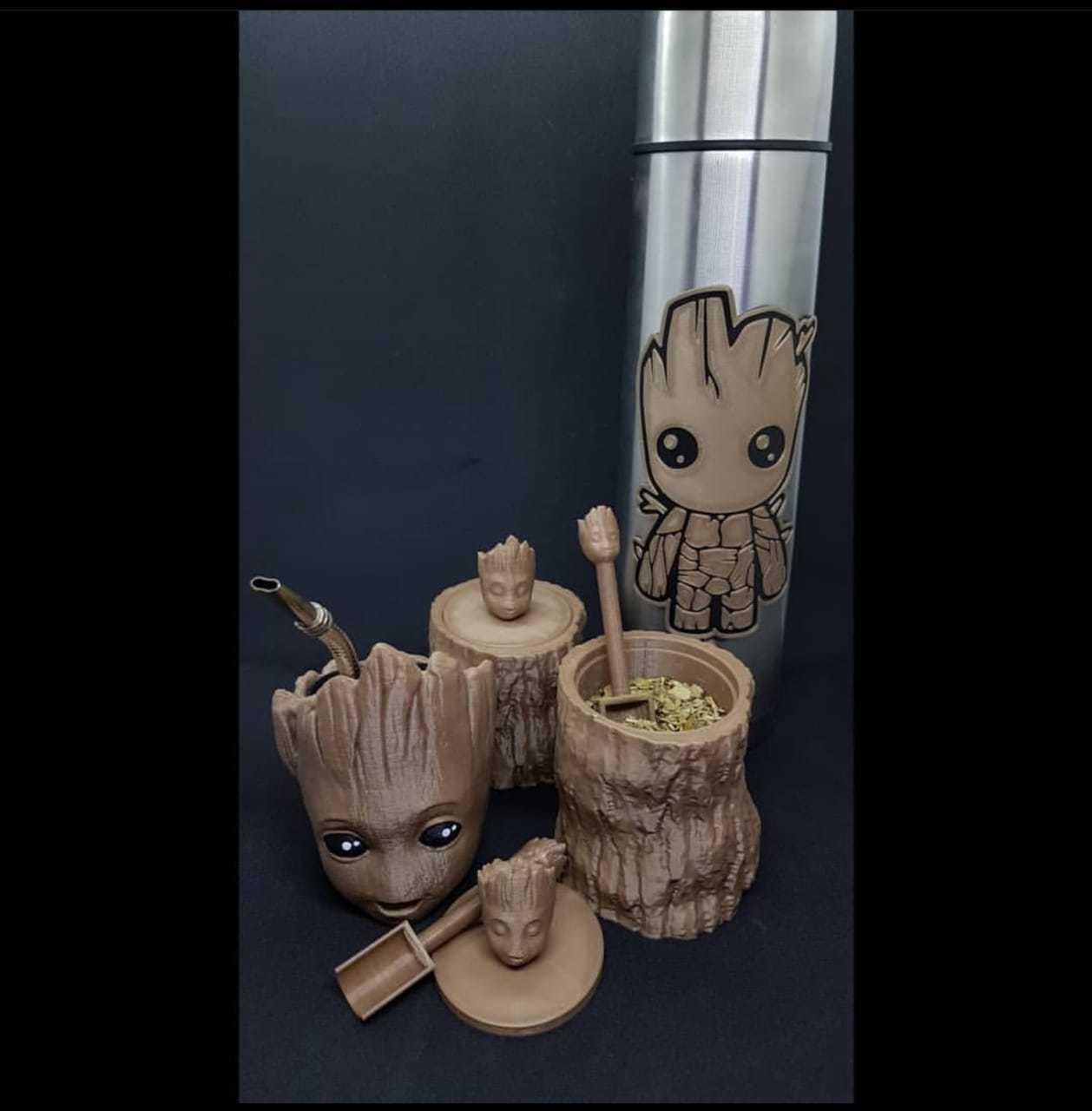 Archivo STL set mate baby groot completo azucarera y yerbera 🧉 (3MF)・Modelo de impresión 3D para ...